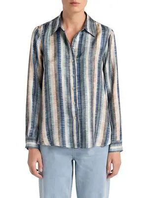 Momoni Silk Shirt With Ethnic Print - Dust