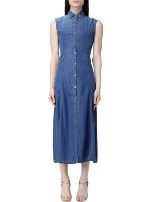 SIMONA CORSELLINI Midi Shirt Dress - Denim
