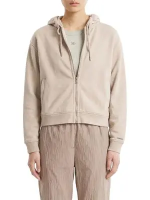 Maison Kitsuné Organic Cotton Zip-up Hoodie - Beige