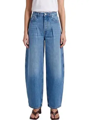 Jacquemus Le De-nîmes Ovalo High-waisted Wide-leg Jeans - Blue