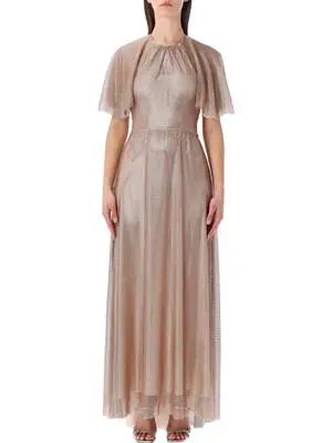 Alberta Ferretti Long Dress With Rhinestones - Pink