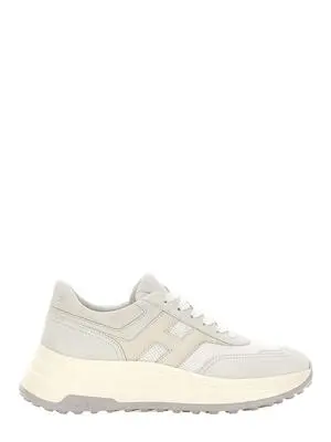 Hogan Suede And Mesh Lace-up Sneakers - Grey