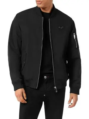 Philipp Plein Technical Fabric Bomber Jacket - Black