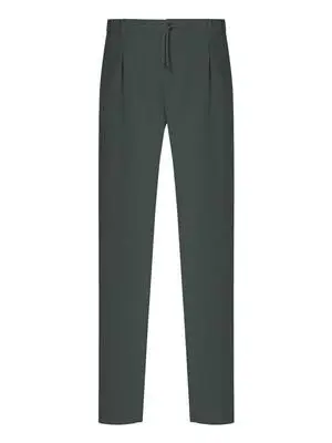 Giorgio Armani Linen Drawstring Trousers - Green