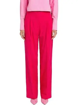 TWINSET Stretch Cotton Straight Leg Trousers - Fuchsia