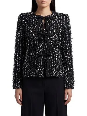 Nina Ricci Polka Dot Tulle Blazer - Black