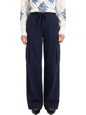 TWINSET Cotton And Linen Blend Cargo Trousers - Blue