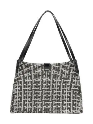 Balmain Monogram Shoulder Bag - Black