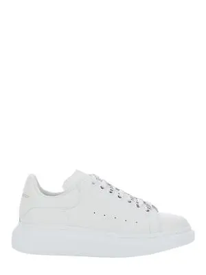Alexander McQueen Mcqueen Oversize Calf Leather Sneakers With Suede Insert And Chunky Sole White 1