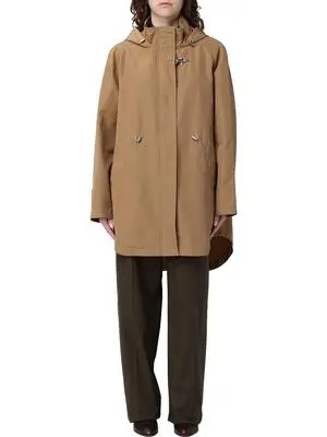 FAY Hooded Technical Cotton Parka - Camel