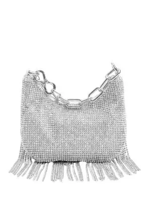 TWINSET Embellished Crystal And Fringe Mini Bag - Silver