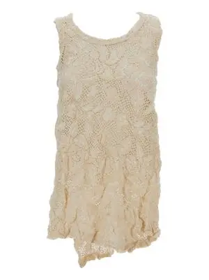 Comme Des Garçons Sleeveless Floral Perforated Top - Black