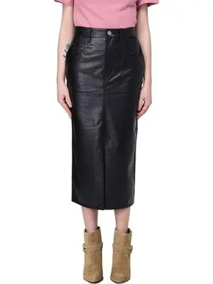 Isabel Marant Étoile Leather Midi Skirt - Black