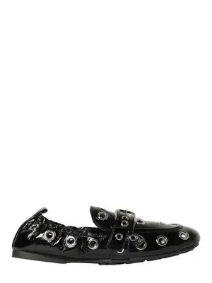 Marc Jacobs Patent Leather Grommet Loafers - Black