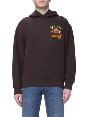 Emporio Armani Cotton Graphic Print Hoodie - Brown
