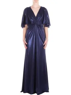 Ralph Lauren Satin V-neck Gown - Blue
