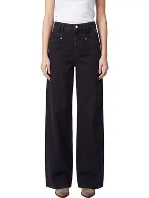 Isabel Marant Étoile Isabel Marant High-Rise Wide-Leg Jeans Black