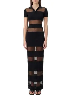 Coperni Sheer Polo Maxi Dress - Black