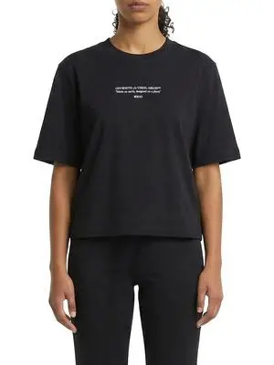 Off-White Cotton T-shirts With Logo - Black