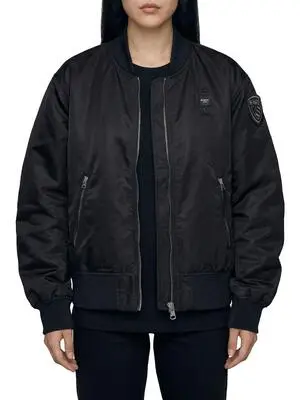 BLAUER. Nylon Bomber Jacket - Black