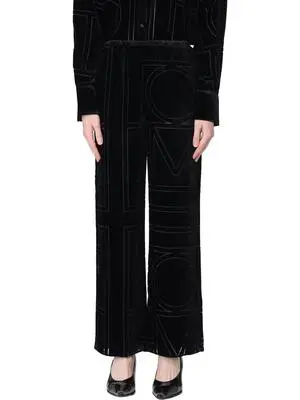 TOTEME Printed Velvet Trousers - Black