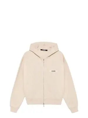 Jacquemus Sweatshirt With Zip-up Closure - Beige
