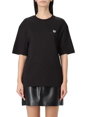CHIARA FERRAGNI T-shirt With Embroidered Logo - Black