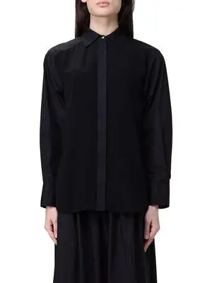 Pinko Twotone Poplin And Crepe Shirt - Black