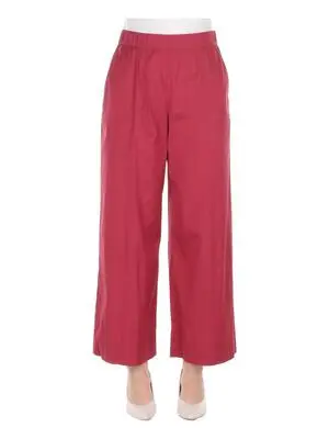 Max Mara Cotton Blend Palazzo Trousers - Red