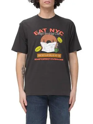 Emporio Armani Printed Cotton T-shirt Grey