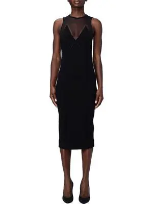 Elisabetta Franchi Viscose And Cotton Sheath Dress - Black