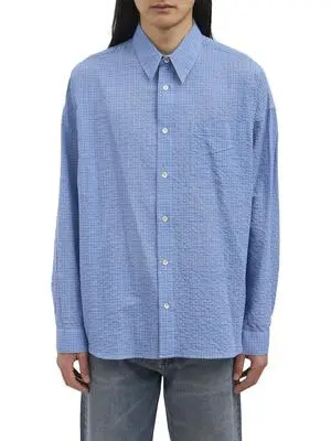 SUNFLOWER Cotton Blend Check Shirt - Blue