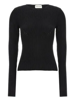 Magda Butrym Ribbed Long Sleeve Jumper - Black