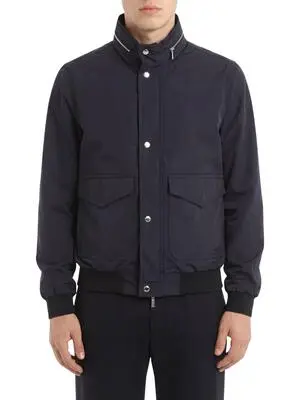 MOORER Polyester Bomber Jacket - Blue