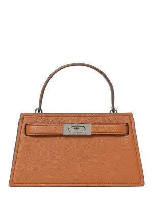 Tory Burch Lee Radziwill Small Flared Grained Leather Handbag - Brown