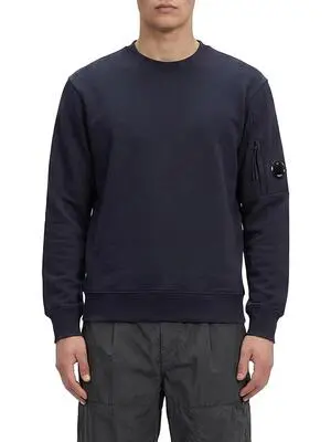 C.P. COMPANY Crewneck Sweatshirt With Lens Detail - Blue