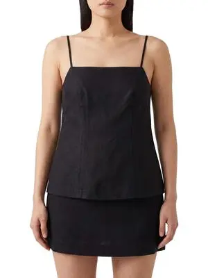 SEMICOUTURE Linen Top - Black