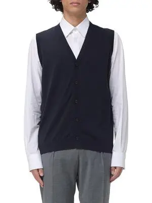 DRUMOHR Drumohr Cotton V-Neck Button-Up Vest Blue
