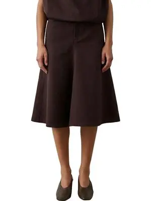 Soeur Cotton Midi Skirt - Brown