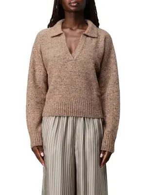 Pinko Embellished Polo Sweater - Camel