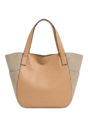 TWINSET Canvas And Faux Leather Two-toned Tote Bag - Rope
