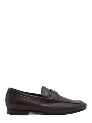 Valentino Garavani Vlogo Signature Loafers In Smooth Calfskin - Brown
