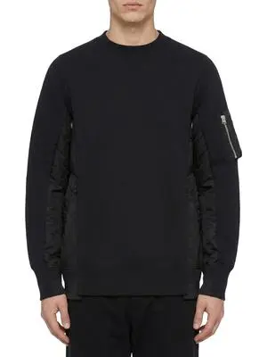 Sacai Sweatshirt With Zippered Pocket Detail - Black