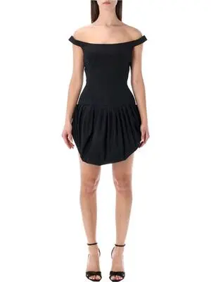 Magda Butrym Off-the-shoulder Mini Dress - Black