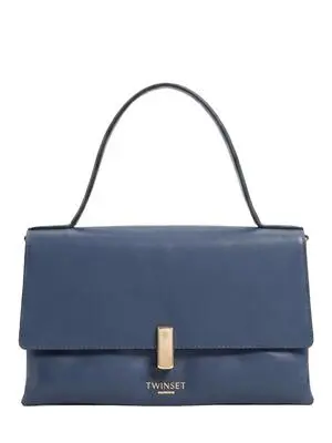 TWINSET Synthetic Leather Bag With Top Handle And Shoulder Strap - Navy