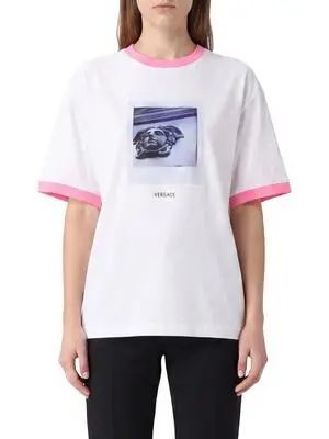 Versace Medusa Graphic Print Cotton T-shirt - White