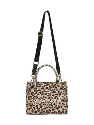 TWINSET Cotton Canvas Bag With Animalier Print - Fa01