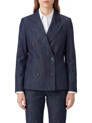 Brunello Cucinelli Double Breasted Denim Jacket - Blue