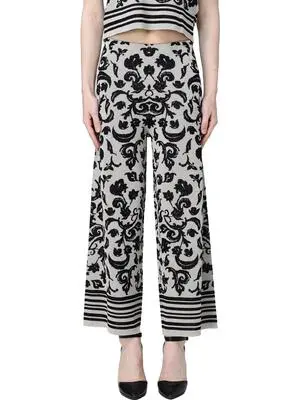 Liu Jo Cropped Trousers With Liberty Motif - Silver