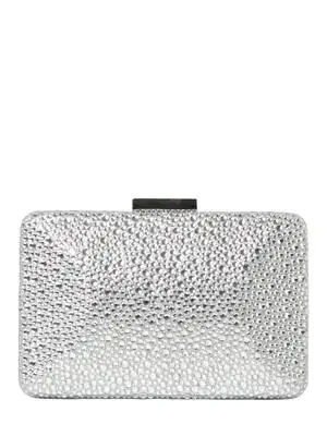TWENTY FOURHAITCH Niger Crystal Clutch Silver